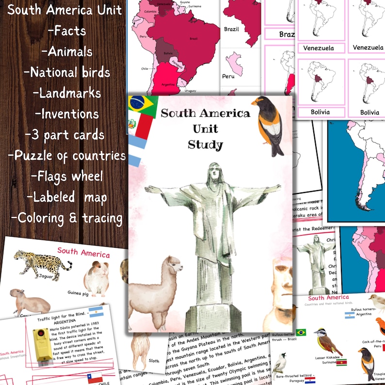 Continents Unit Study World Map Printable Puzzle Africa - Etsy