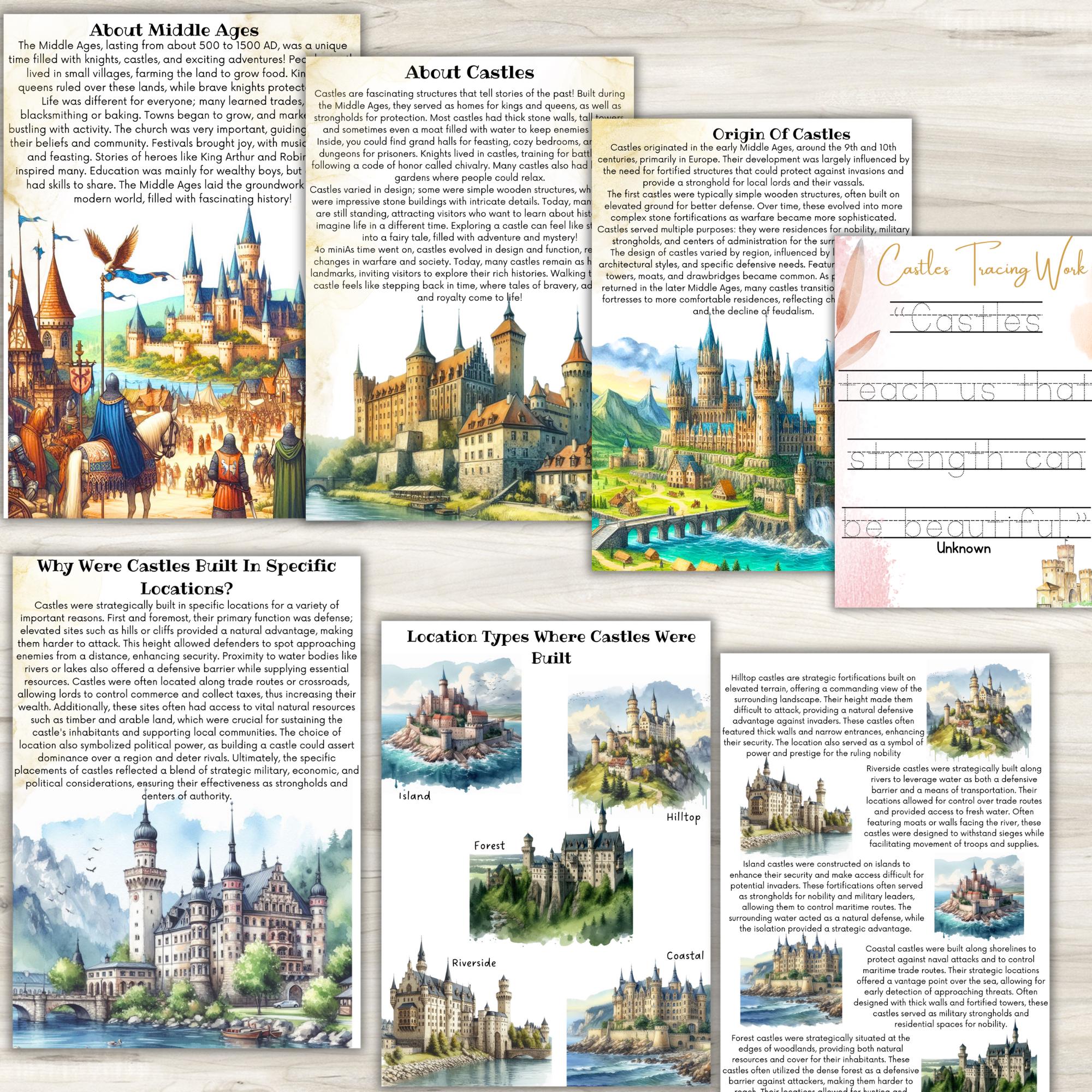Castle Unit Study, Medieval Period Unit, Middle Ages Unit, Castle ...
