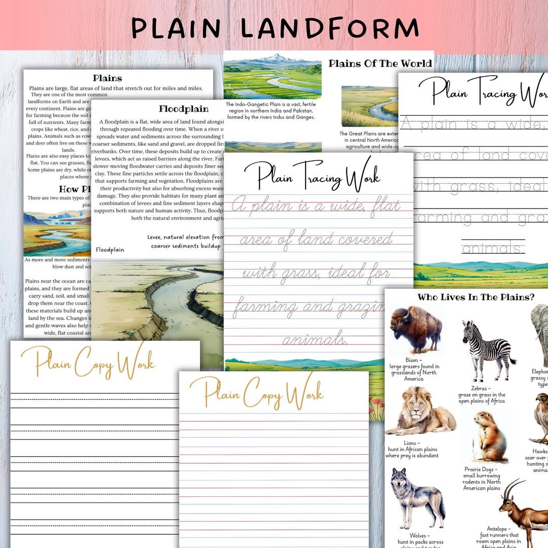 Plain Landform, Geography Study - Etsy