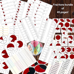 Fractions Bundle Printable, Montessori Fractions, Fractions Unit ...