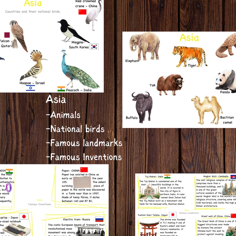 Continents Unit Printable Continents Landmarks Continents - Etsy