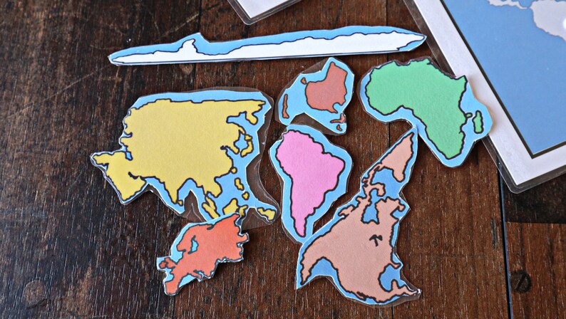 World Map Puzzle Printable Montessori Continents Geography - Etsy UK