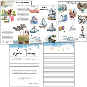 Water Unit Study, Water Bodies Printables, Water Bodies Montessori ...