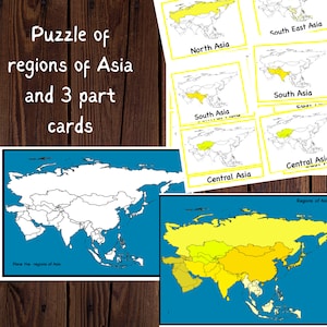 Asia Unit Printable, Asia Puzzle, Asia 3 Part Cards, Asia Landmarks ...