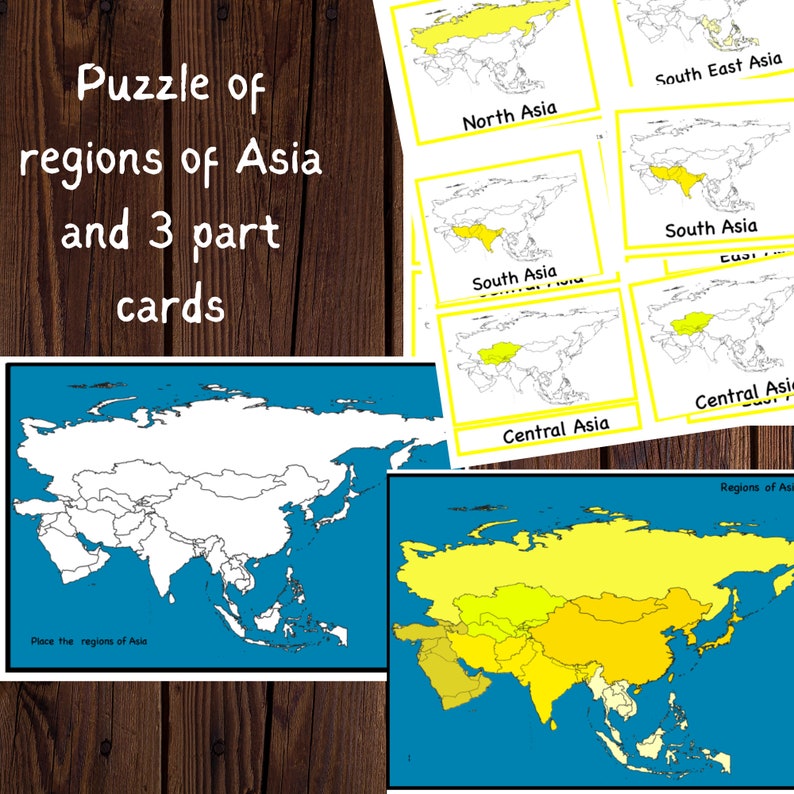 Asia Unit Printable, Asia Puzzle, Asia 3 Part Cards, Asia Landmarks ...