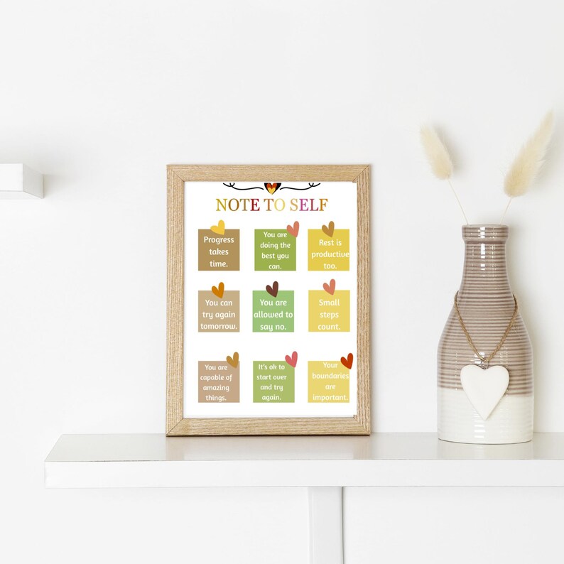 NOTE TO SELF Poster, Classroom Poster, Positive Self-talk Printable for ...