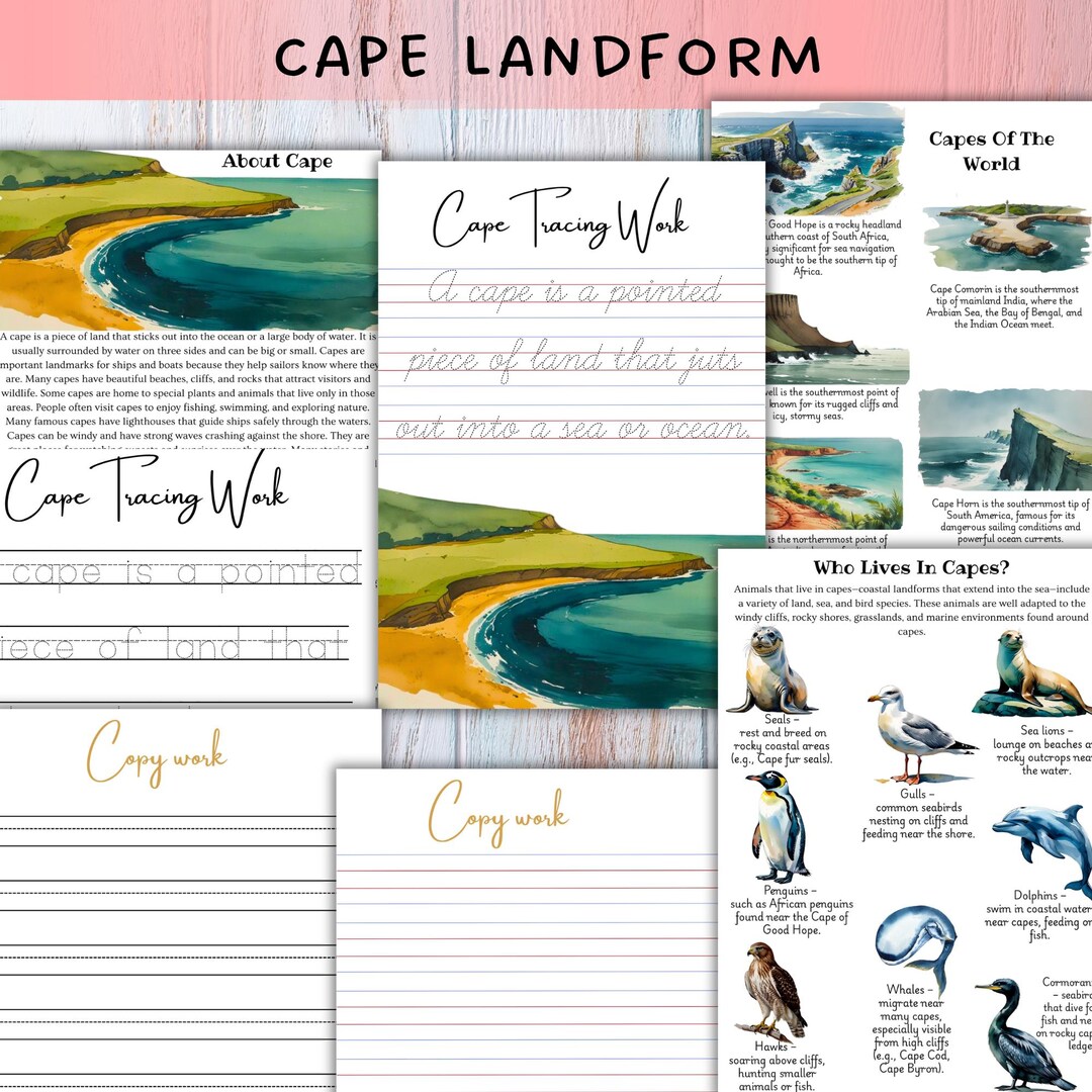 Cape Landform, Geography Unit - Etsy
