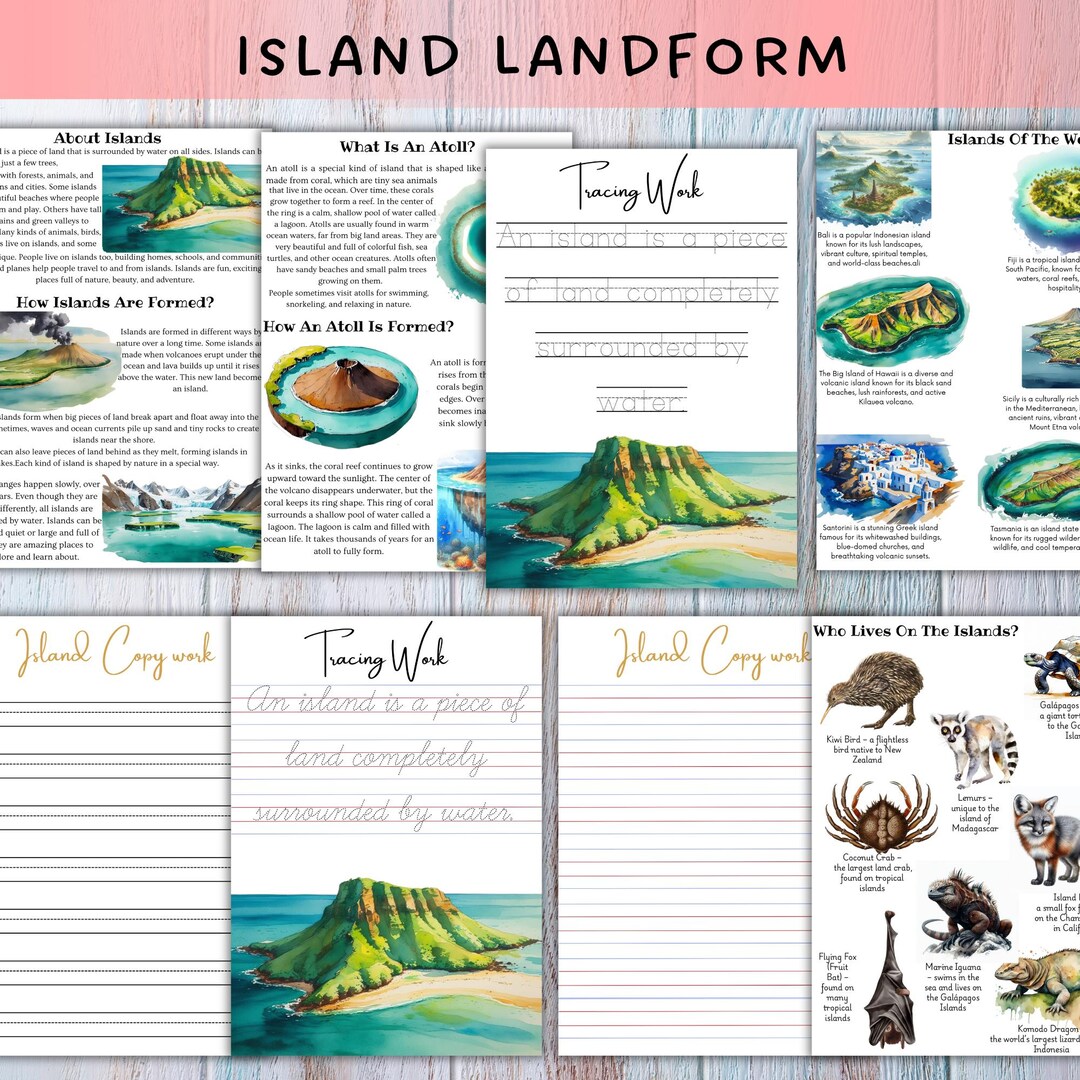 Island Landform, Geography Unit - Etsy
