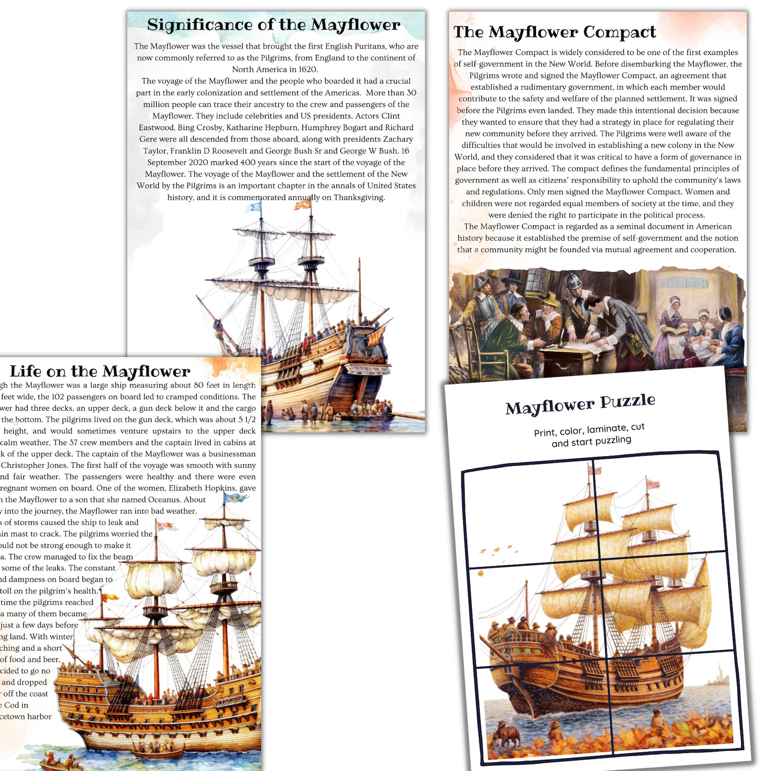 Thanksgiving Unit Study, Turkey Unit Study, Pilgrims Activity, Autumn ...