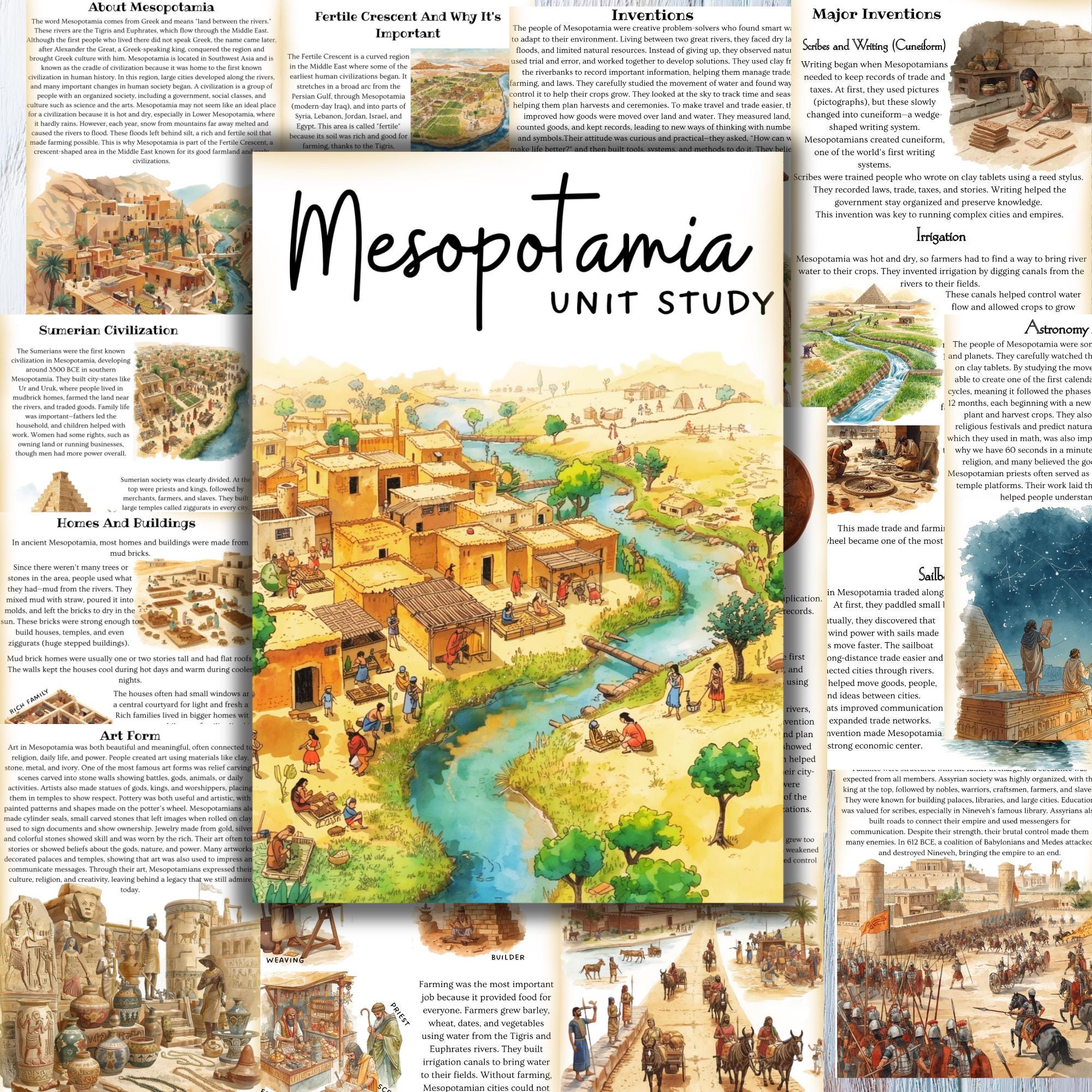 MESOPOTAMIA UNIT STUDY, History Printable, History Unit Study, Ancient ...