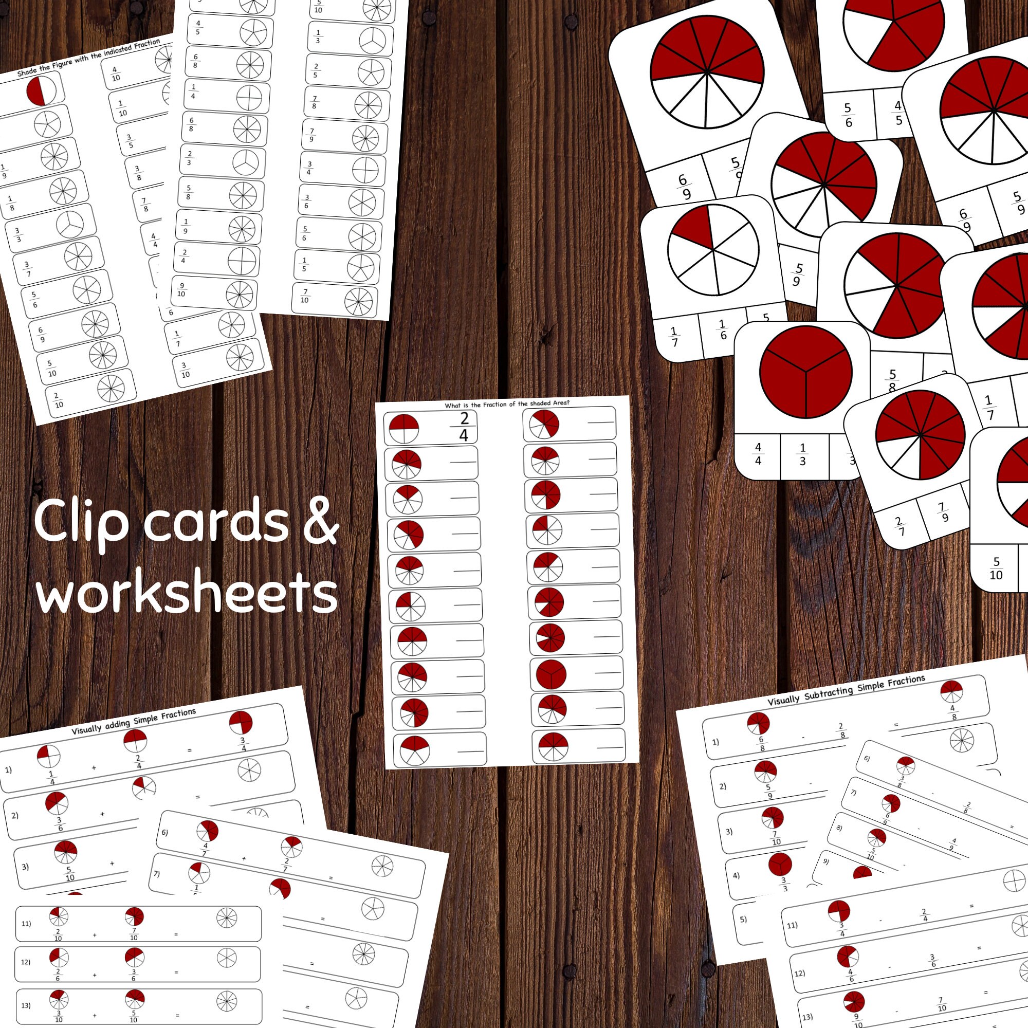 Fractions Bundle Printable, Montessori Fractions, Fractions Unit ...