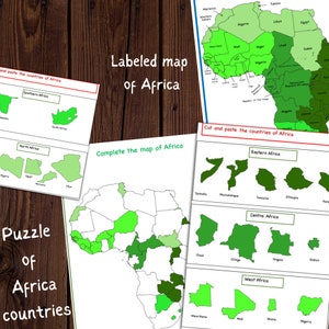 Africa Unit Study Printable, Africa Puzzle, Africa 3 Part Cards ...