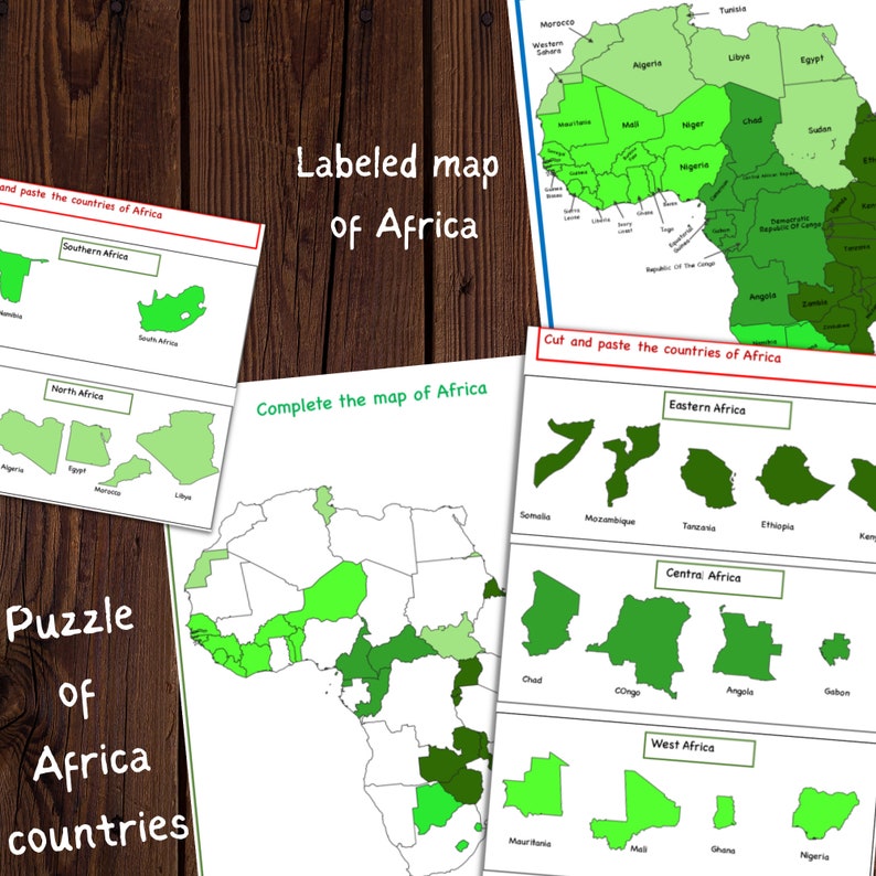 Africa Unit Study Printable Africa Puzzle Africa 3 Part - Etsy
