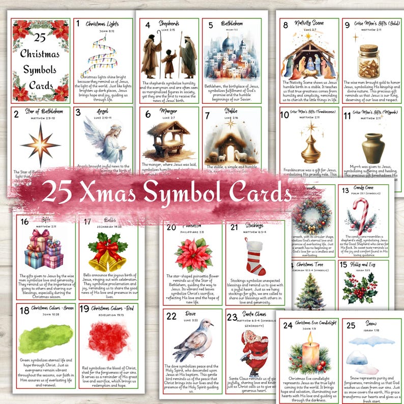 Advent Cards, Christmas Story Cards, Names of Jesus Christ, Christmas ...