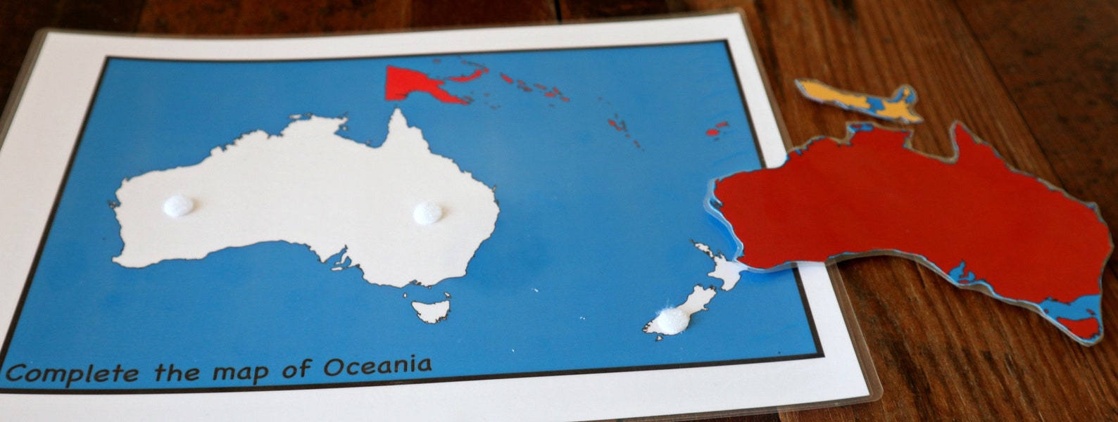 Oceania Map Puzzle Printable Montessori Continents - Etsy