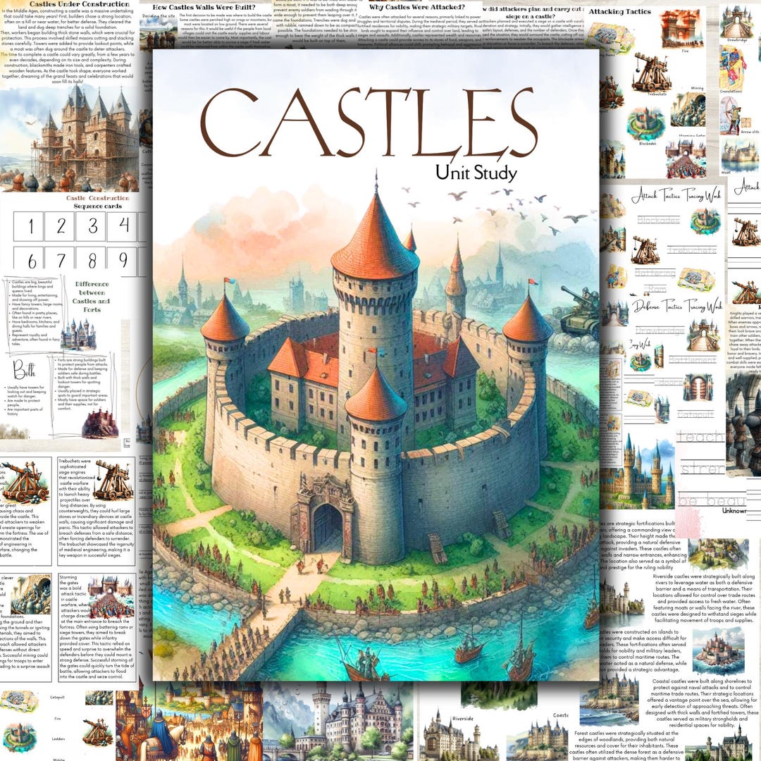 Castle Unit Study, Medieval Period Unit, Middle Ages Unit, Castle ...
