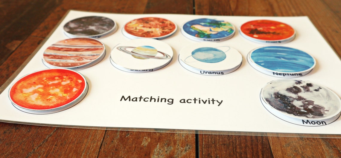 Planets Matching Printable Astronomy Book Binder Solar - Etsy