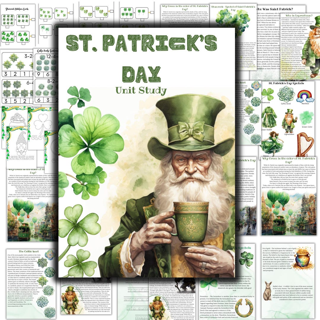 St. Patrick's Day Unit Study, St. Patrick's Day Printables , Ireland ...