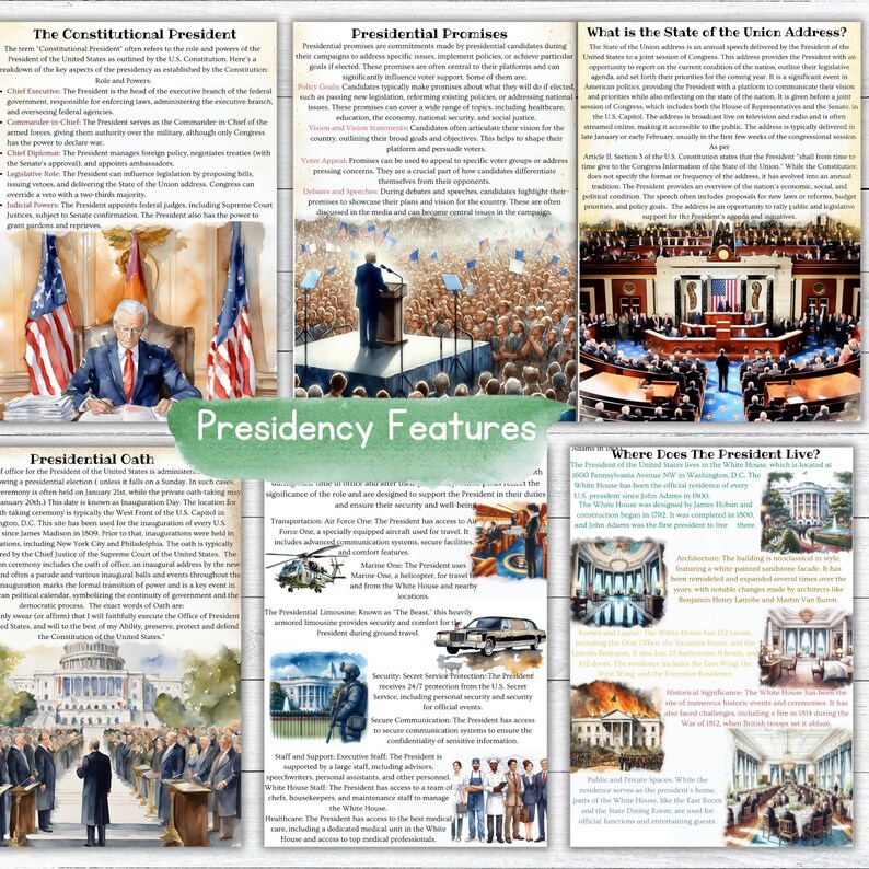 President of the USA Unit Study, American History, US Civics, America ...