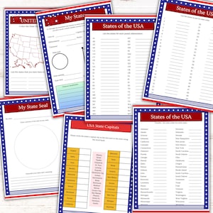USA 50 States and State Capitals, Geography Lessons, 50 States of USA ...