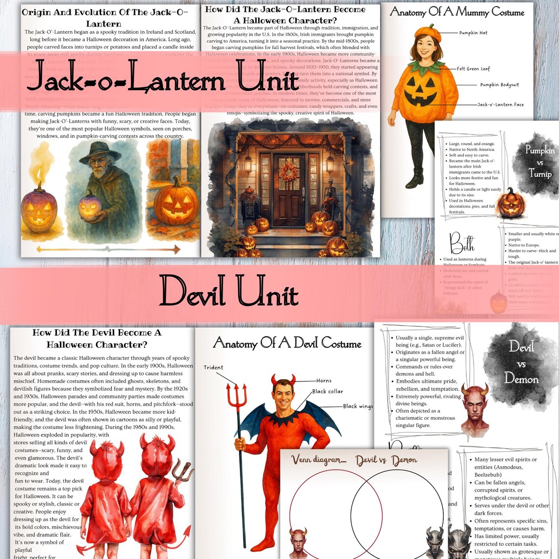 Halloween Characters Unit Study, Halloween Lesson Plans, Halloween ...