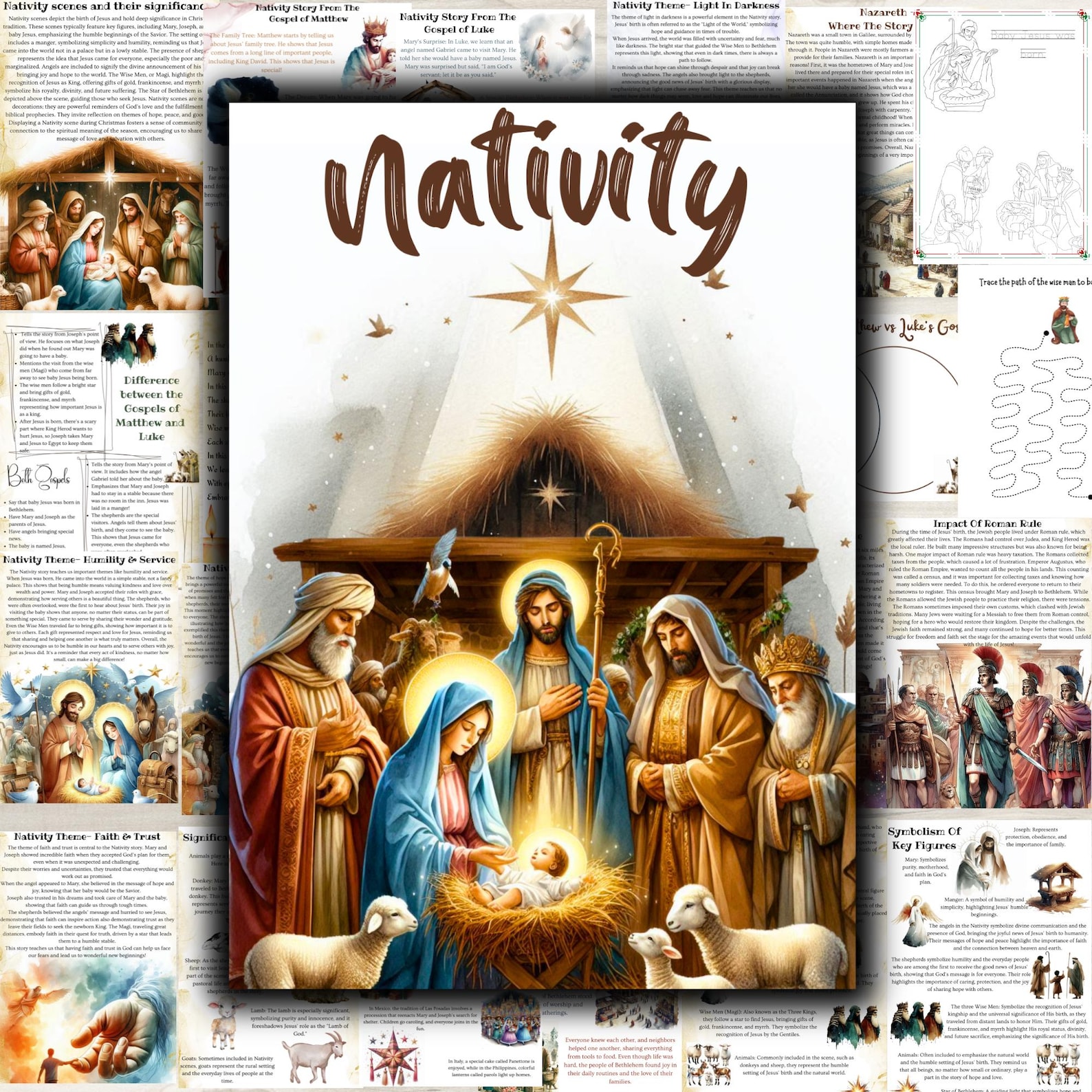 Nativity Unit Study, Jesus Birth Story, Nativity Printables, Nativity ...