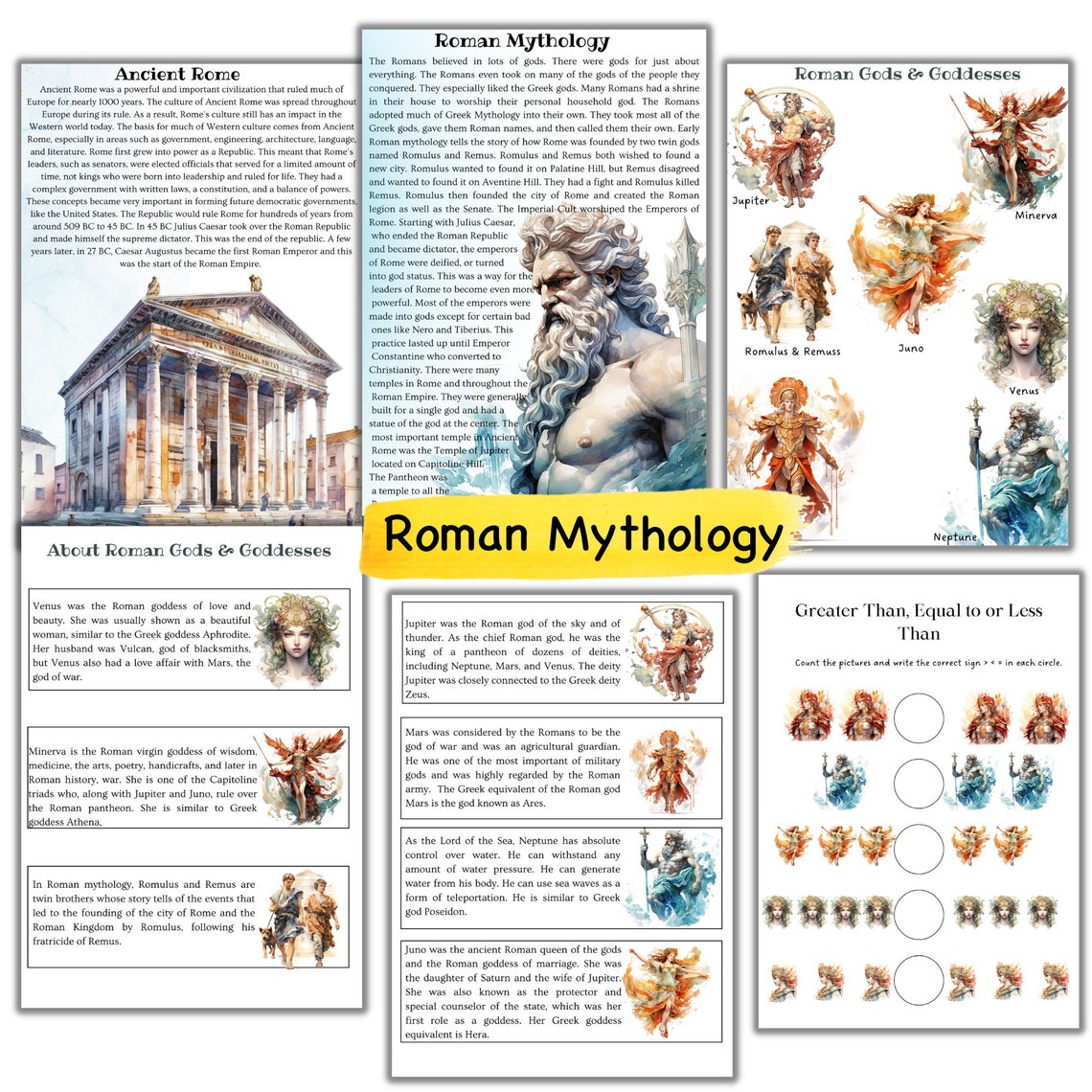 Mythology Unit Study, Greek Mythology Unit, Roman Mythology Unit, Norse ...