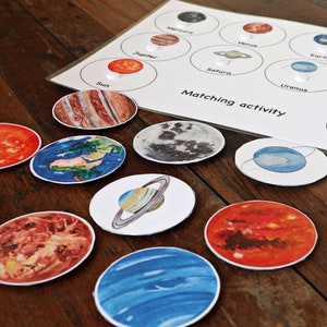 Planets Matching Printable, Astronomy Book Binder, Solar System ...