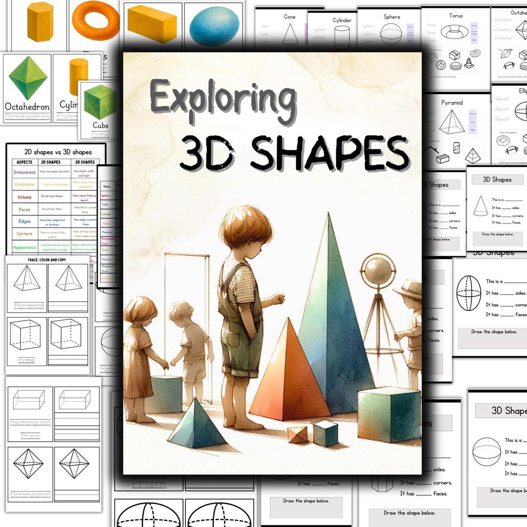 3D Shapes Worksheets, 3D Shapes Binder, 3D Shapes Printable Activities ...