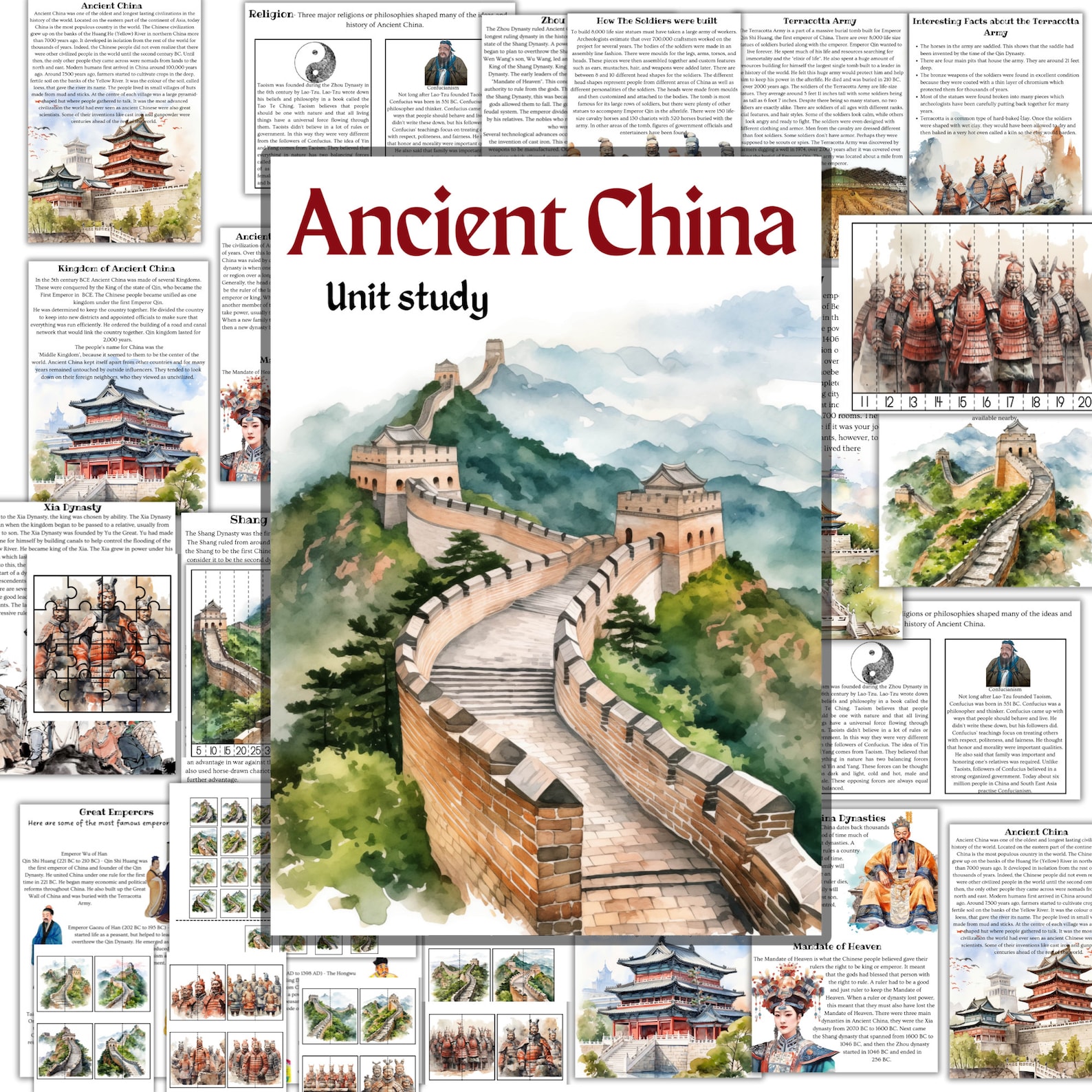 Ancient China Unit Study, Asia Unit Study, History Homeschool ...