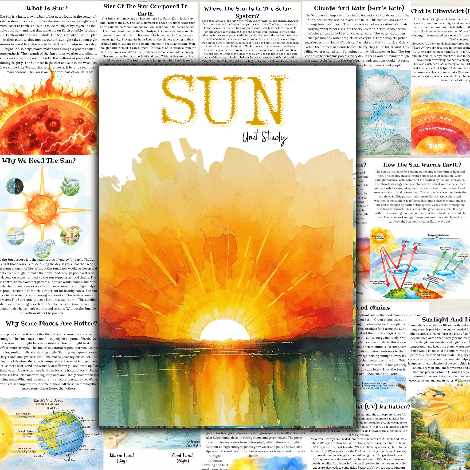 SUN UNIT STUDY, Sun Anatomy, Sun Printables, Sun Worksheets, Sun Layers ...