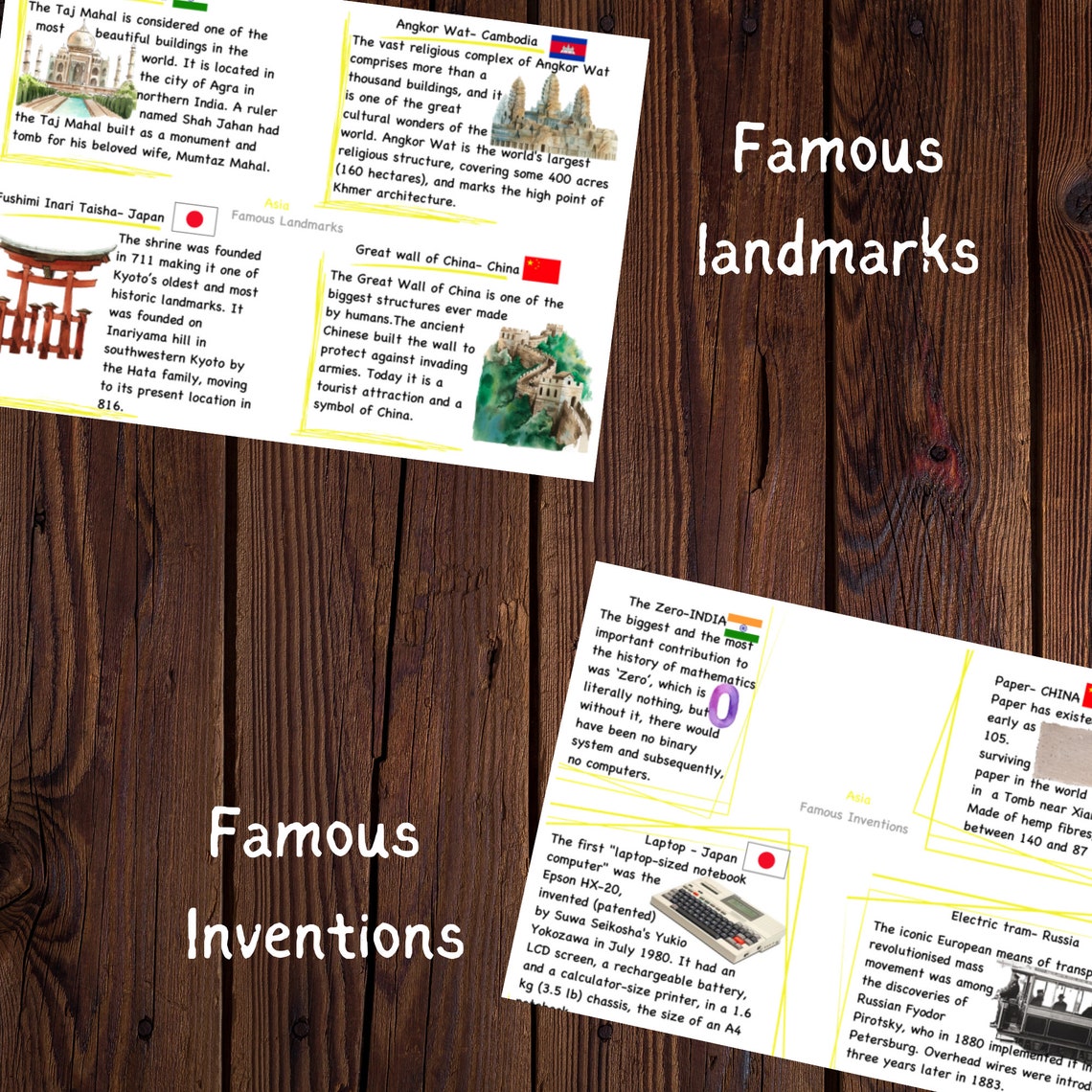 Asia Unit Printable, Asia Puzzle, Asia 3 Part Cards, Asia Landmarks ...