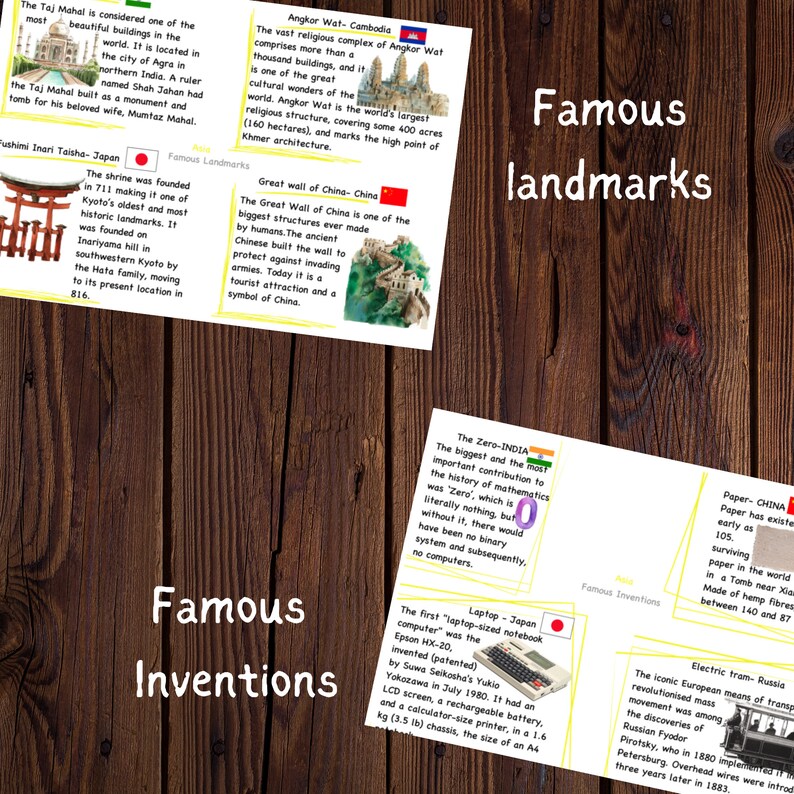 Asia Unit Printable, Asia Puzzle, Asia 3 Part Cards, Asia Landmarks ...
