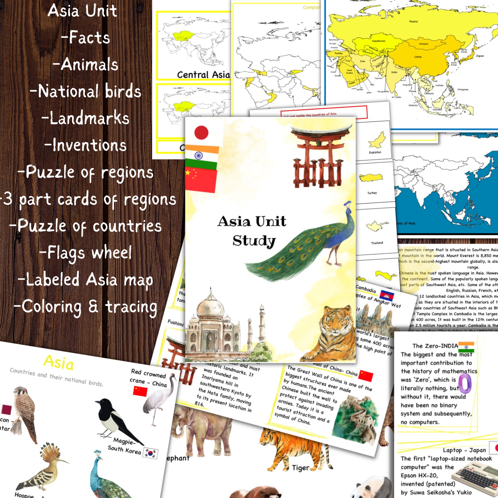 Continents Unit Study World Map Printable Puzzle Africa - Etsy