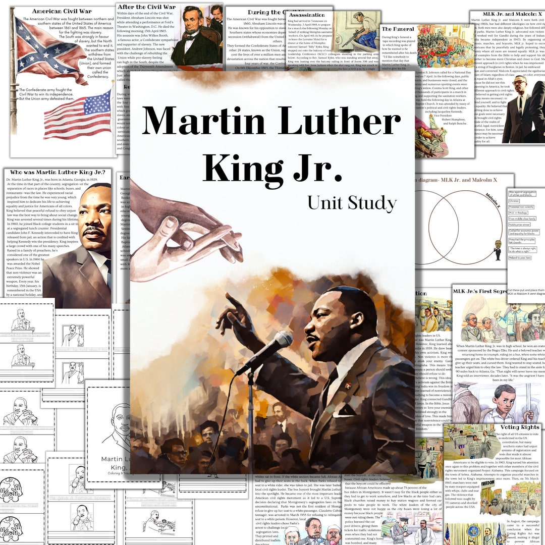 Martin Luther King Jr. Unit Study, Black History Month Unit Study ...