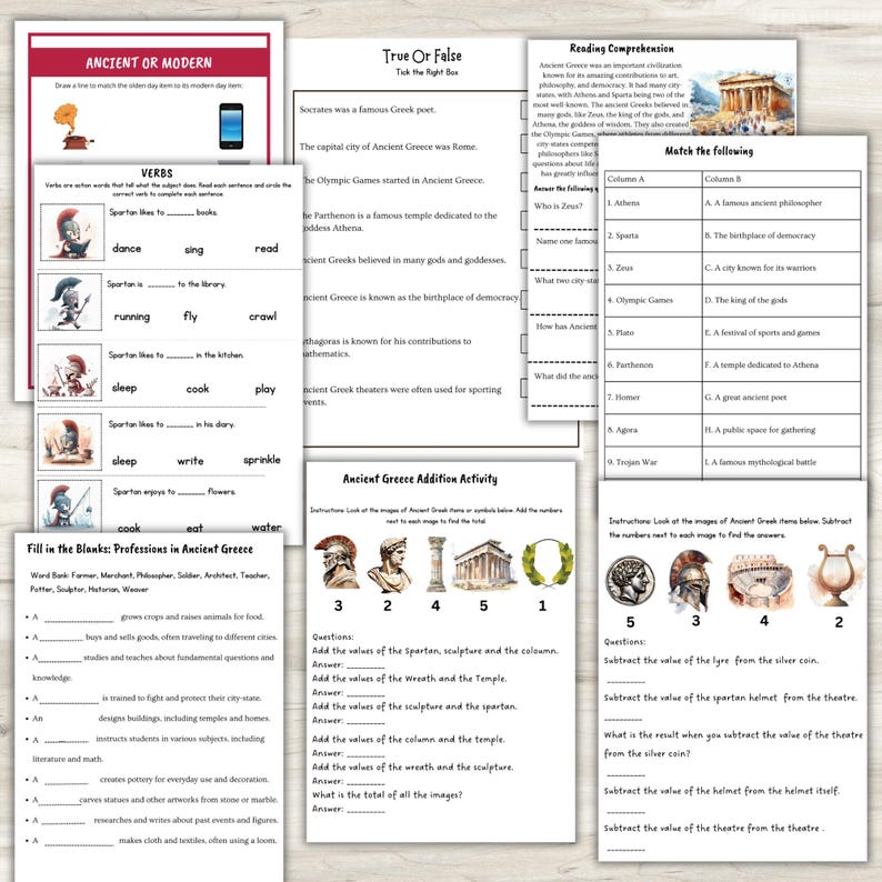 Ancient Greece Unit Study, History Unit, Greece Printables, Greece ...