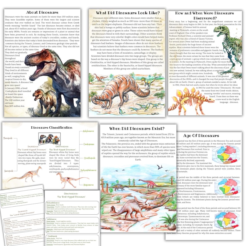 Dinosaurs Unit Study, Dinosaur Lifecycle, Fossils Unit Study, Dinosaur ...