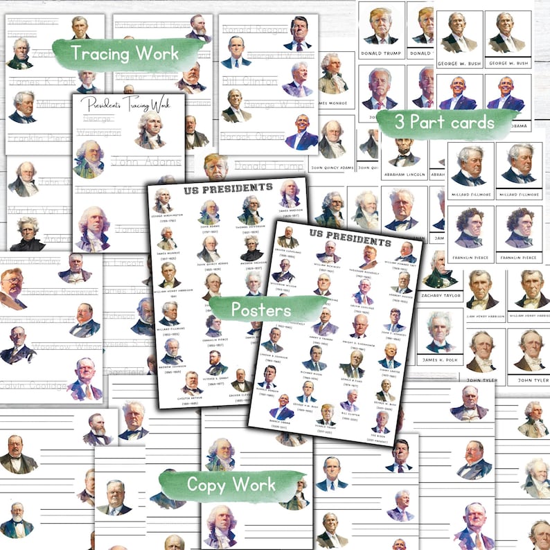 President of the USA Unit Study, American History, US Civics, America ...