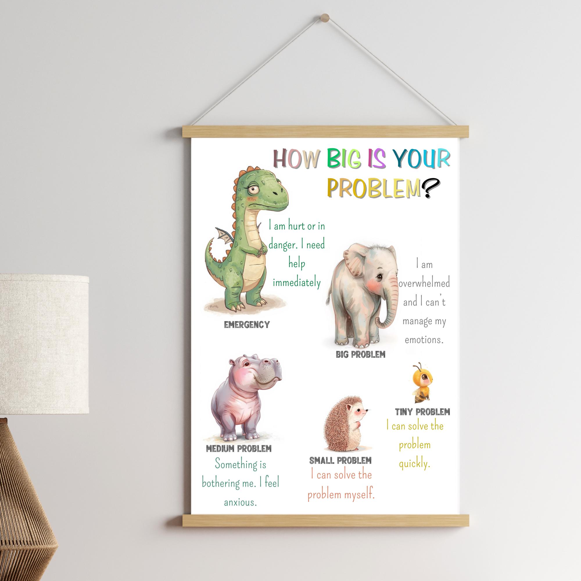 How Big is Your Problem Poster, Emotional Regulation Chart for Kids ...