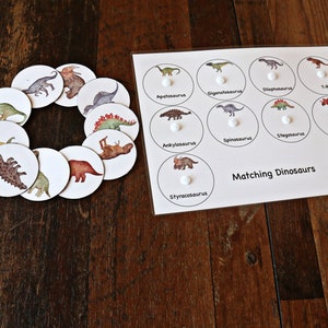 Dinosaurs Matching Printable, Dinosaurs Unit Study, Names of Dinosaurs ...