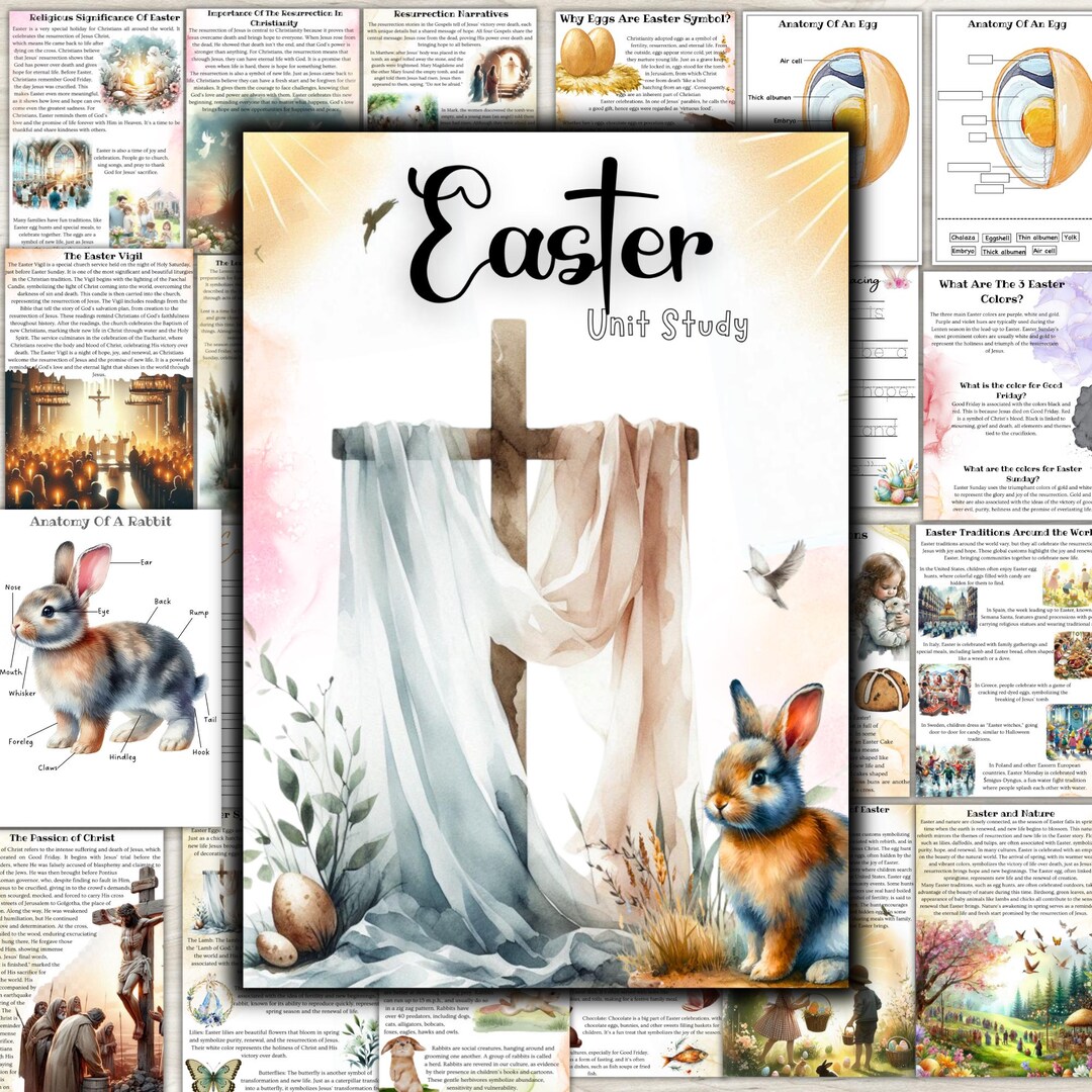 Easter Unit Study, Easter Activities Printable, Easter Pack, Rabbit ...