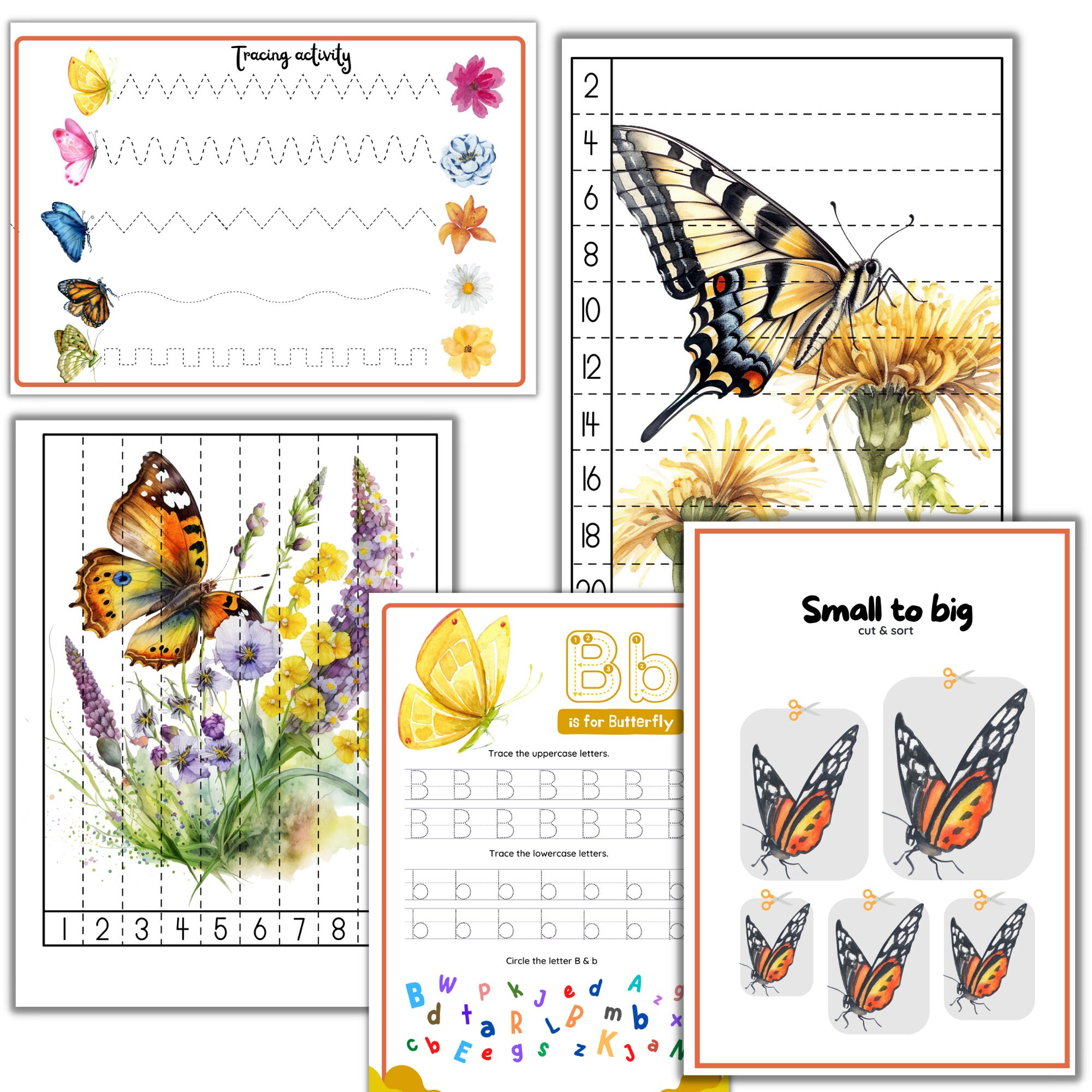 Butterfly Unit Study, Butterfly Printable Puzzle, Butterfly 3 Part ...