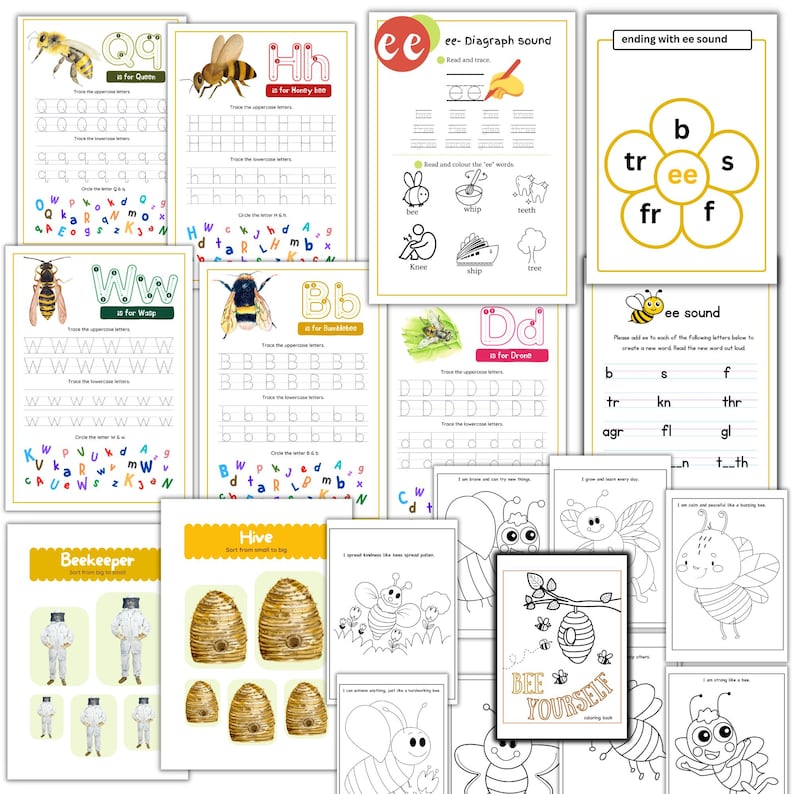Honey Bee Unit Study, Honey Bee Puzzle Printable, Honey Bees Anatomy ...