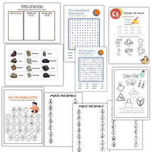 Rocks Mineral Gemstones Units Study, Rocks Printables, Geology Unit ...