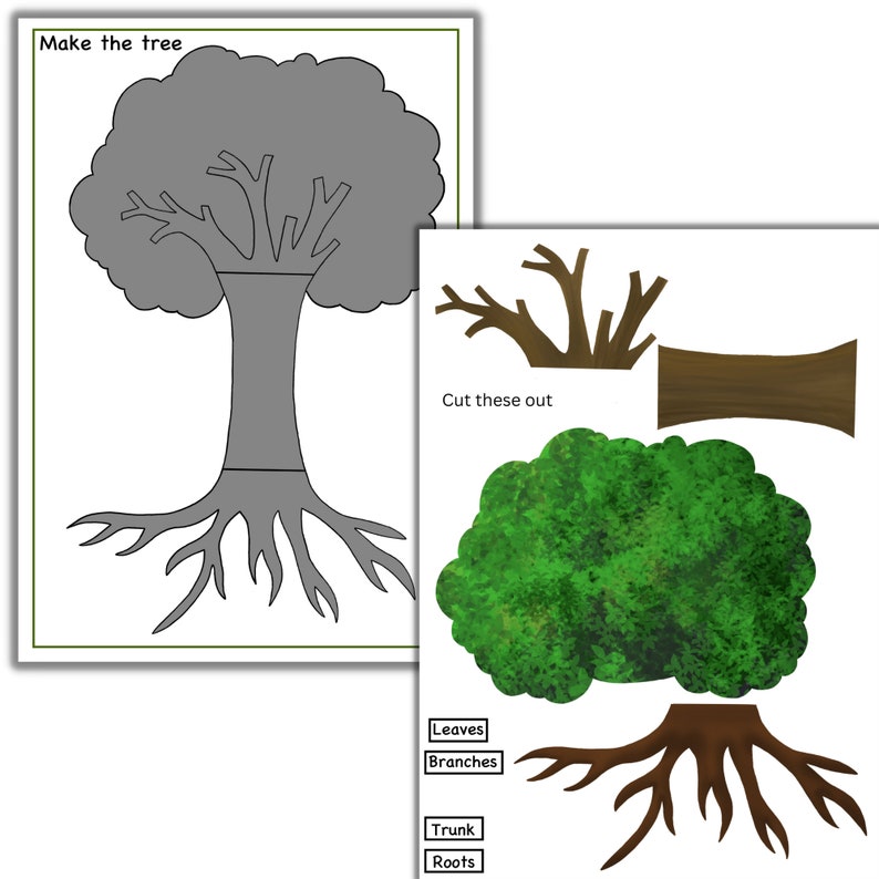 Parts of a Tree Puzzle , Tree Unit Study, Tree Anatomy, 3 Part Cards ...