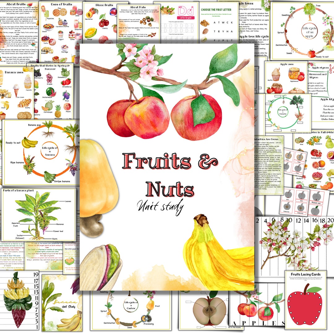 Fruits and Nuts Unit Study, Apple Unit Study, Banana Unit Study, Apple ...