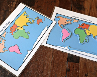 Montessori World Map Puzzle - Etsy