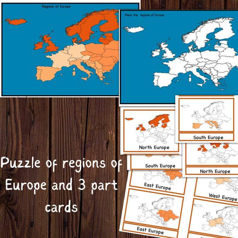 Europe Unit Study Printable Europe Puzzle 3 Part Cards - Etsy