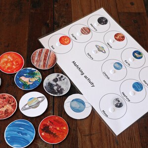 Planets Matching Printable, Astronomy Book Binder, Solar System ...