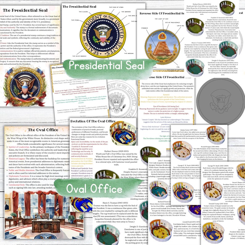 President of the USA Unit Study, American History, US Civics, America ...